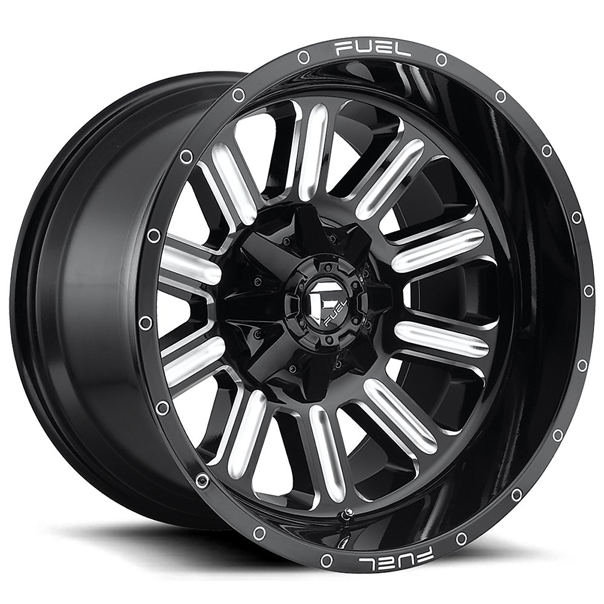 FUEL Hardline NBL-Gloss BLK MIL Wheel with Painted (18 x 9. inches /6 x 135 mm, 20 mm Offset)