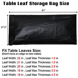 ROSROSE Table Leaf Storage Bag Padded 2 Pack, Heavy Duty Dining Table Leaf Bag, 51'' x 28'' Thick Flannel Backing Dining Table Cover Protector, Scratch Resistant, Fit 50''x 26'' Table Leaves