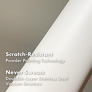 WOKY TICERA All-P 28oz Titanium Ceramic Coated Tumbler – Insulated, Leak-Proof Thermos with Straw & Silicone Pad, Perfect for Hot & Cold Drinks, Reusable for Gym, Travel & Daily Use (White)