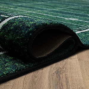 Mohawk Home Kids Sports Playroom Area Rug, Football Yards Green (8' x 10')