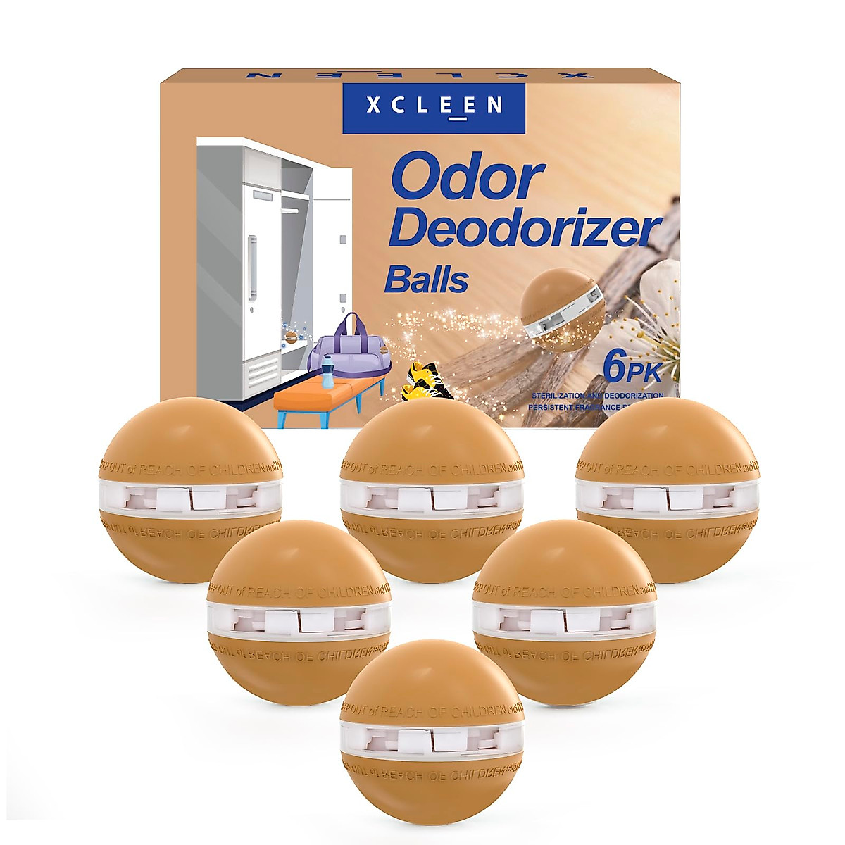 Odor Deodorizer Balls for Small Space, Vanilla and Bubble Gum Scent 6 Pack, Long Lasting Odor Eliminator Air Freshener Twist Ball With Essential Oil, Stocking Stuffers Christmas Decor