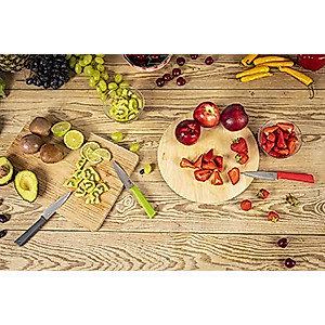 KUHN RIKON Colori+ Classic 2-Piece Paring Knife and Utility Knife Set with Safety Sheaths, Green