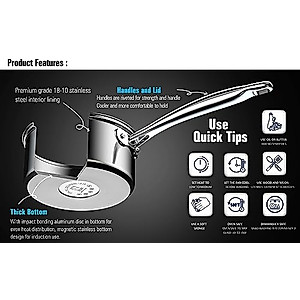 Cook N Home 2608 Lid 3-Quart Stainless Steel Saucepan, Silver