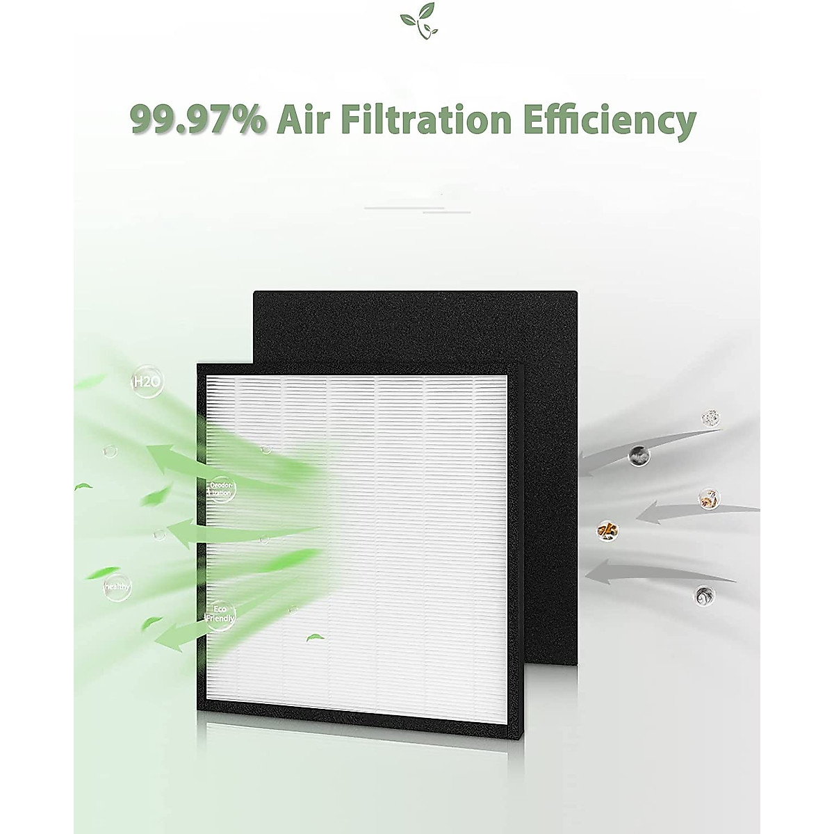 Future Way 2-Pack FLT5900 Filter J Compatible with Germ Guardian AC5900WCA Air Purifier, with 4 Carbon Filters, Part# FLT5900