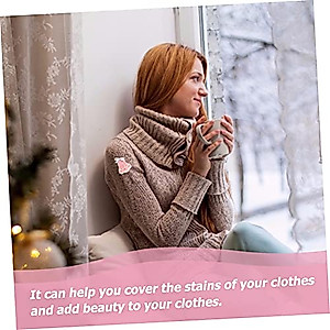 TEHAUX 3pcs Bell Stickers Christmas Hair Clip Bows Nativity Ornaments for Wool Felt Christmas Patches Christmas Tree Ornaments Jungle Decorations Decor Headwear Accessories Pink