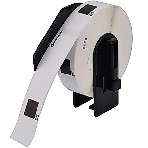 KCMYTONER Compatible for Brother DK-1203 File Folder Label Rolls 0.66" x 3.4" (17 mm x 87.1 mm) Die-Cut White Paper Tape Replacement for Brother QL Label Printers, 300 Labels per Roll, 1 Roll