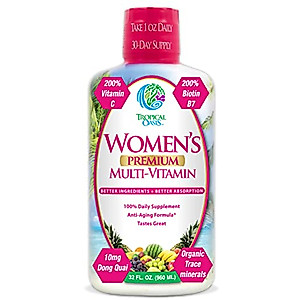 Premium Liquid Multivitamin for Women | Sugar Free Women’s Multivitamin | 100+ Vitamins, Minerals & Herbs Promote Anti-Aging, Heart, Brain & Bone Health |98% Absorption Rate | Non-GMO | 32 Serv