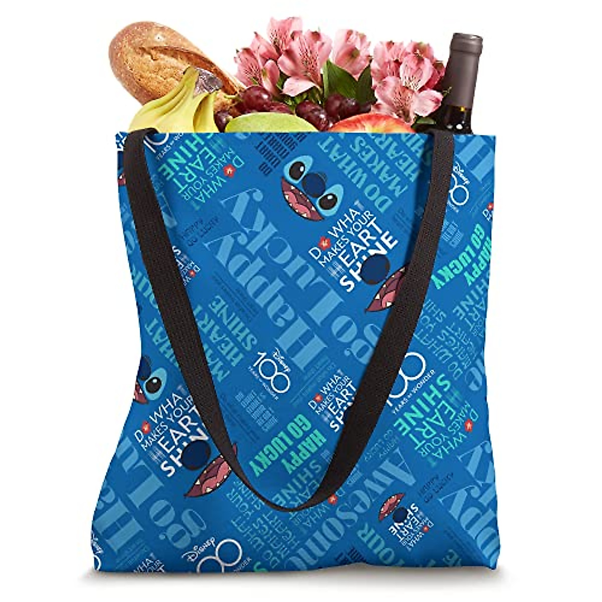Disney 100 Stitch Smile Do What Makes Your Heart Shine D100 Tote Bag