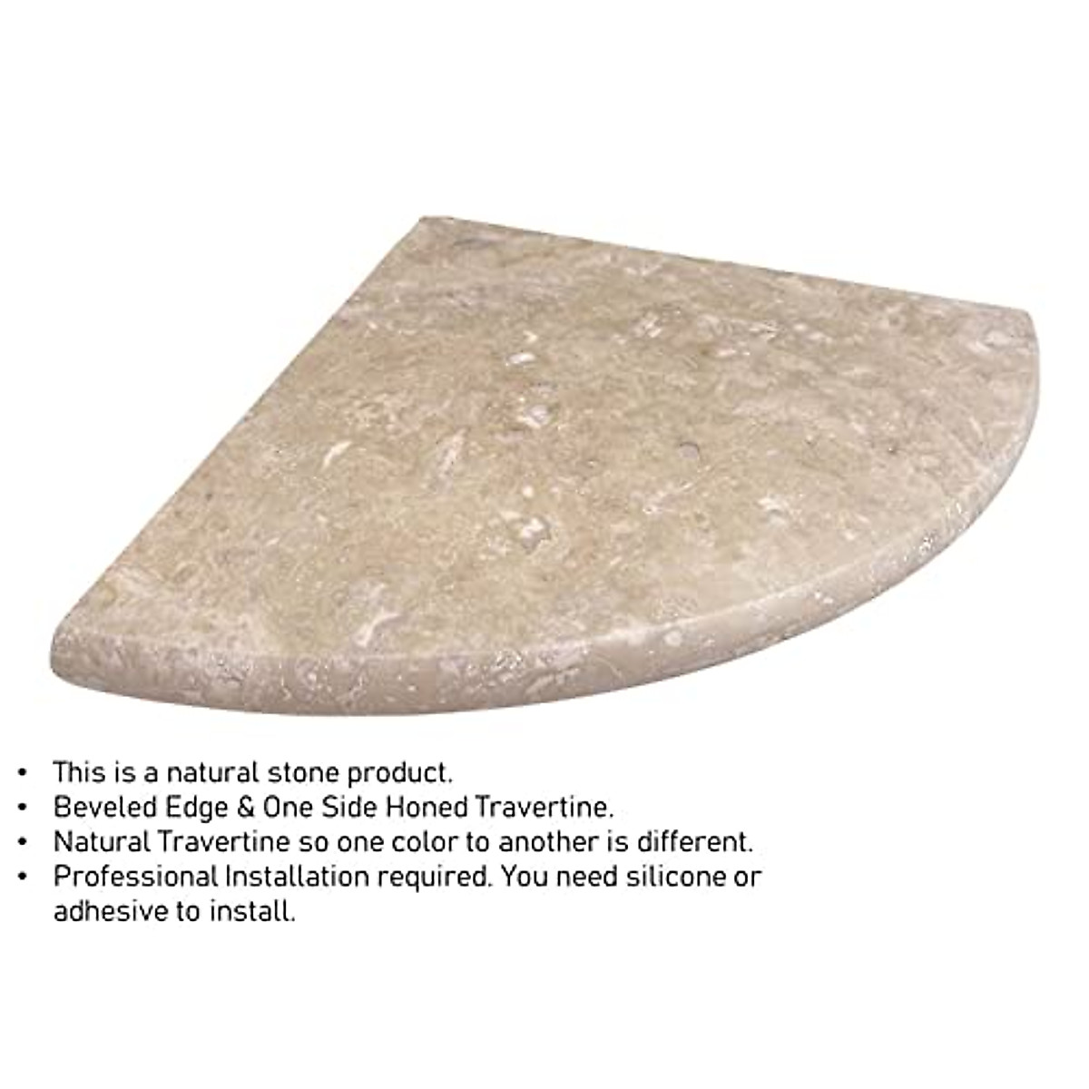 Premium Quality Durango Cream Filled and Honed Ivory Light Travertine Corner Shelf 9'' (2)