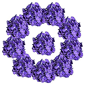 ONLY ART 10pcs Purple Silk Hydrangea Flower Head with Removable Stems for Mother's Day Home Wedding Party Decorations