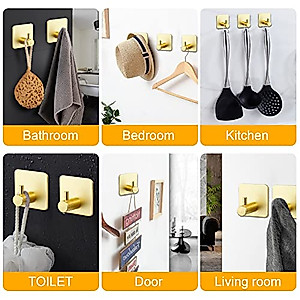 Welan 4 Pack Towel Hook, BathroomTowel Hook, Hand Towel Hook, No Screw Towel Hook, Waterproof, Removable
