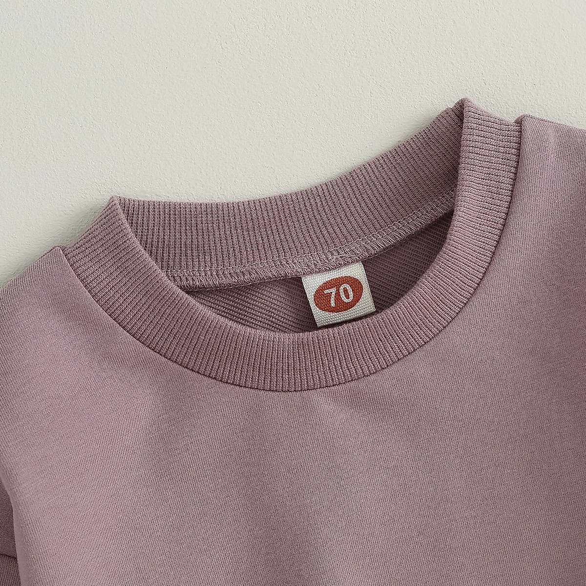 MAYUMMPY Baby Boys Girl Solid Outfit Long Sleeve Crewneck Oversized Sweatshirt Sweatpants Pants Set Fall Winter Clothes (Purple, 18-24 Months)