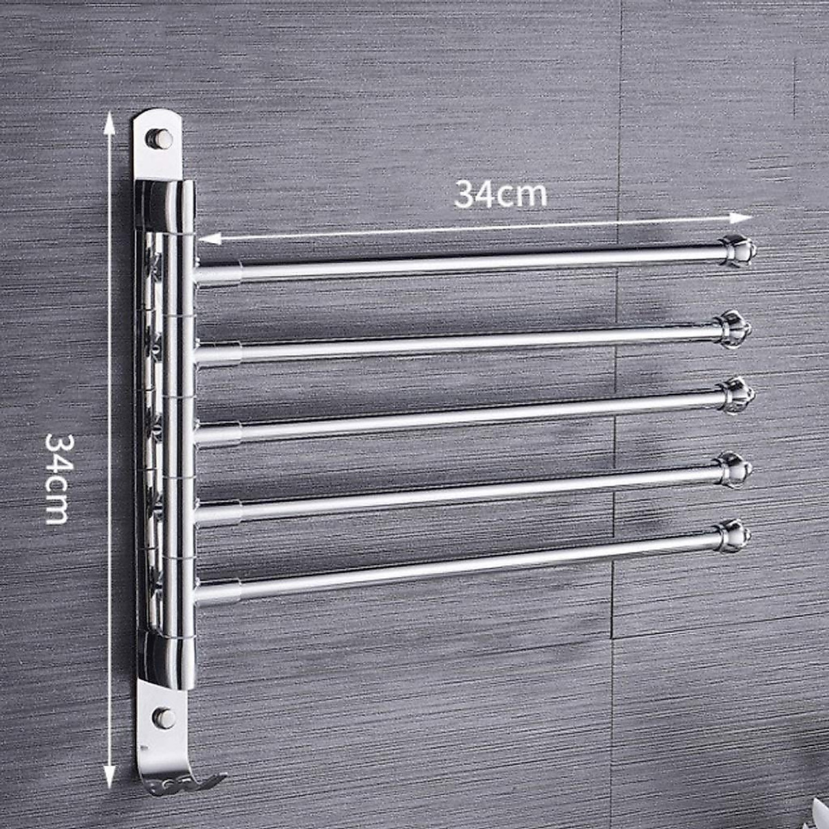 CHUNYU Bathroom Towel Rack Rod Stainless Steel Towel Holder Wall Mounted Storage Shelf with Hook Rotatable Kitchen Towel Hanger