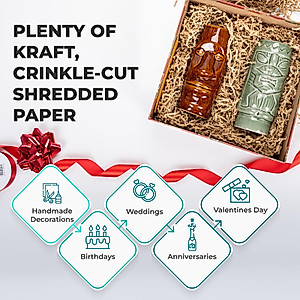 2.2 LB Kraft Shredded Paper for Gift Baskets, Effective Crinkle Paper and Basket Filler, Ideal for Gift Box Stuffing and Handmade Decoration, Birthdays, Weddings, Anniversaries, and All Occasions