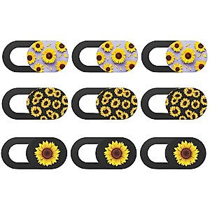 SOLUSTRE 9 pcs Camera Cover Smartphone Lens Cover Webcam Cover Privacy Cover Webcam Lens Cover Tablet Camera lid Webcam lid Webcam Slider tableta con pantalla tabletd Sunflower Computer abs