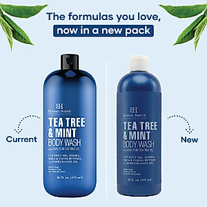 Botanic Hearth Tea Tree Oil Body Wash with Mint, 16 fl oz - Moisturizing, Soothing, Helps Control Fungal Infections, Deep Moisturization, Promotes Healthy Skin, Ethically Sourced