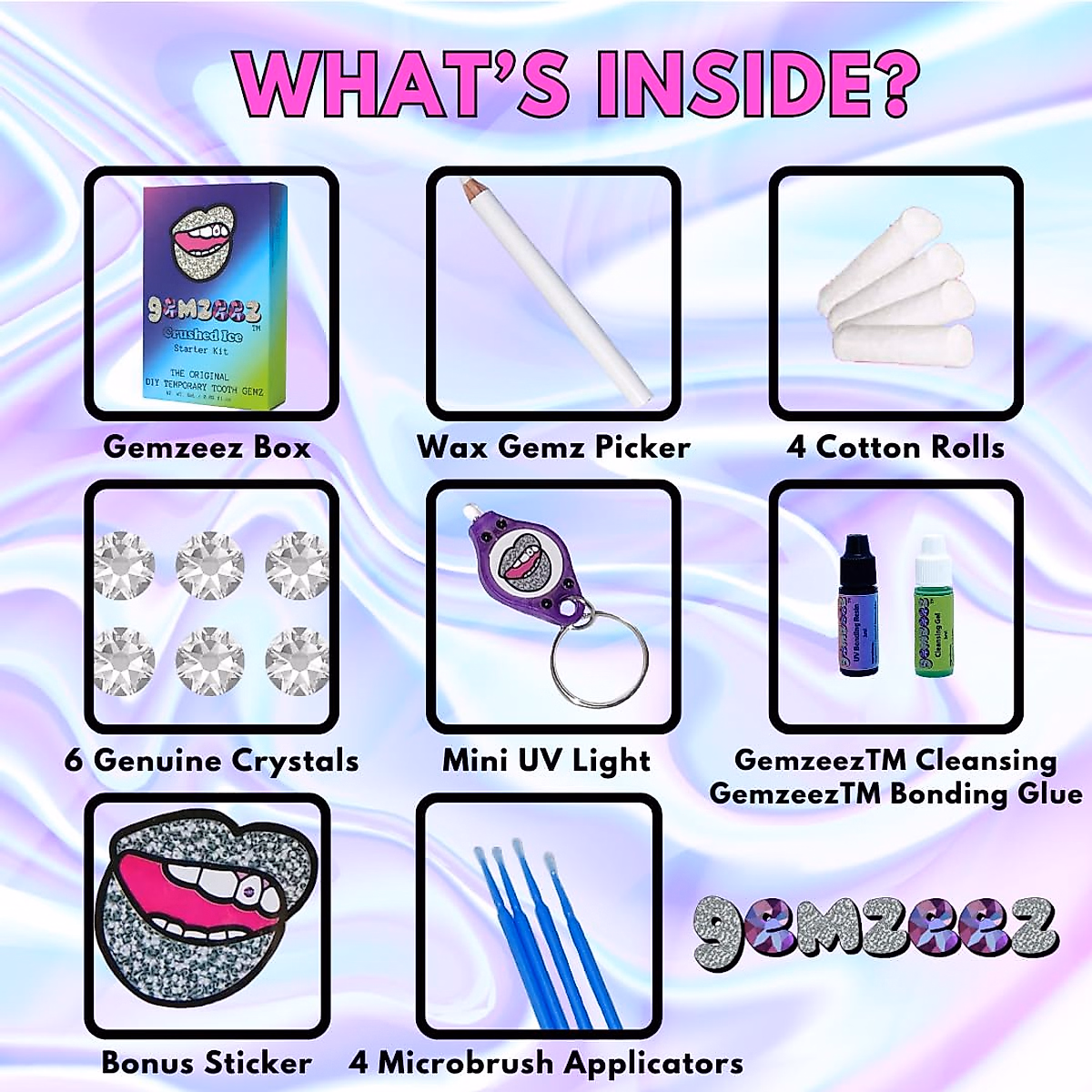 Gemzeez: The Original DIY Temporary Tooth Gemz Starter Kit (Crushed Ice)