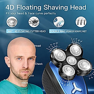 Head Shavers for Bald Men Electric Head Razors Wet Dry,Bald Head Shavers for Mens Head,Electric Shavers for Men Face, Grooming Ket Head Shaver Waterproof with Sensitive Skin Man Shaving Cordless