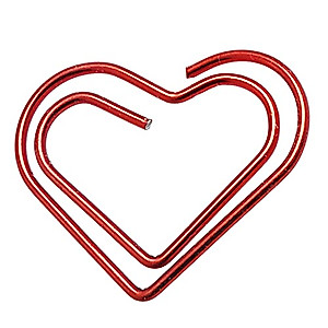 Heart Shaped Paperclip HSCGIN 20PCS Red Heart Shape Paper Clips Funny Cute Paperclips Book Marks Planner Clips for Fun Office Supplies School Gifts Wedding Decoration Heart Bookmarks