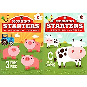 PRE-K & Kindergarten - Morning Starters Educational Workbooks - Set of 2 Books - v10