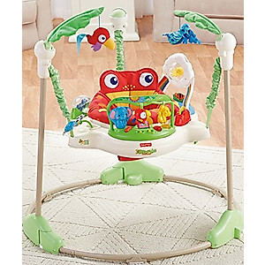 Fisher-Price Baby Bouncer Rainforest Jumperoo Activity Center with Music Lights Sounds and Developmental Toys