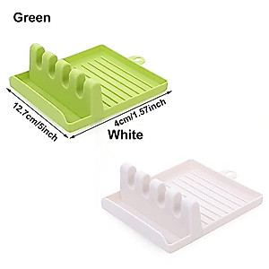 gofidin 2PCS Kitchen Spoon Holders Fork Spatula Rack Shelf Organizer Plastic Spoon Rest Chopsticks Holder Non-Slip Spoons Pad Kitchen Utensil