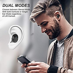 Wireless Earbuds with Immersive Sound True 5.0 Bluetooth in-Ear Headphones with 2000mAh Charging Case Easy-Pairing Stereo Calls/Touch Control/Built-in Microphones/IPX7 Sweatproof/Deep Bass for Sports