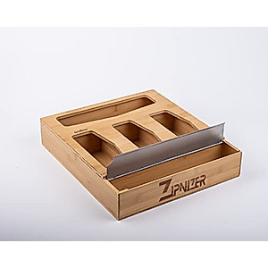 Zipnizer Food Storage Bag Organizer with Foil dispenser
