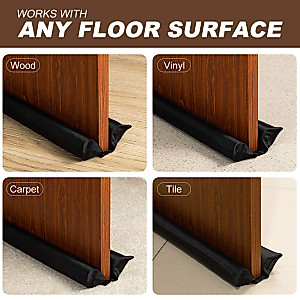 Febos Door Noise Blocker - 36 inches Grey Door Draft Stopper- Door Silencer Sound Proof Door Draft Guard