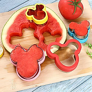 Elfkitwang Minnie Themed Cookie Cutters Set,Minnie Head Cartoons Shapes Cookie Cutter for Kids Sandwich Cakes Biscuits Vegetables Fruit Cutters Baking Mold(Assorted Sizes)