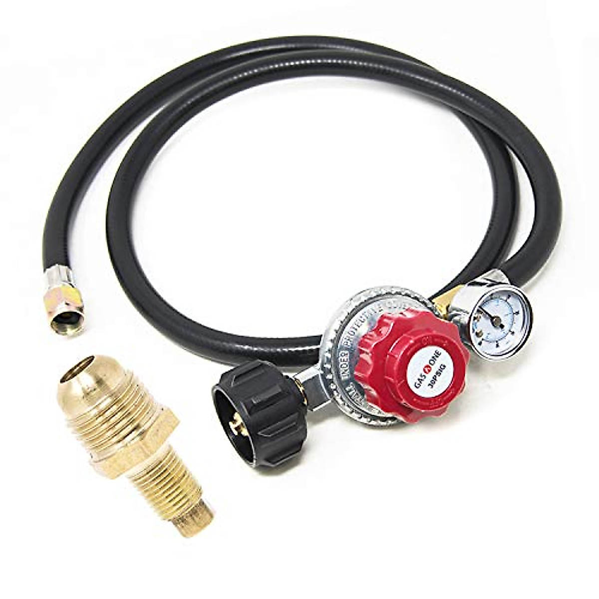 GasOne 2120 Heater and Fire Pit-3/8 Female Flare Nut Indicator 4 Feet Hose Universal QCC1 for Propane Gas Grill
