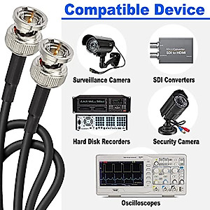 Superbat 3G/6G/12G SDI Cable 4K BNC Cable (Belden 4855R)，1ft/2ft/3ft, Supports 4K/8K/3G-SDI/HD-SDI Camera, SDI Video Cable Precision Video Cable