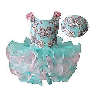 Jenniferwu G070A Infant Toddler Baby Newborn Little Girl's Pageant Party Birthday Dress Mint Size 3T