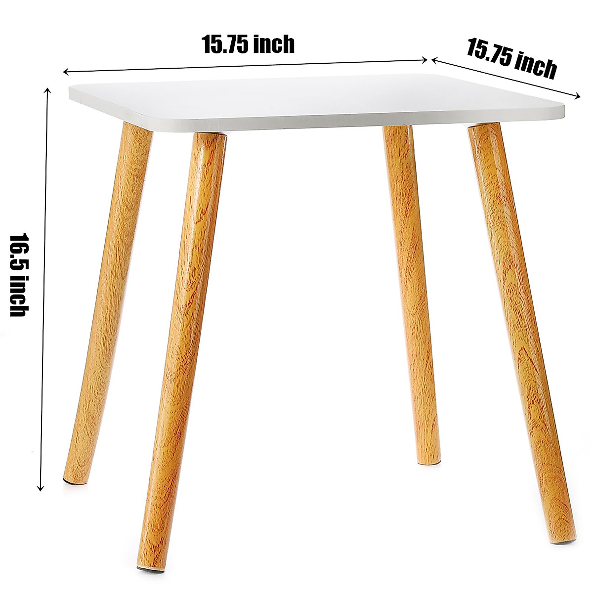 yarlung Small Side Table Wooden White End Table, Modern Bedside Table Square Accent Table Nightstand for Small Space, Living Room, Bedroom, Office, Easy Assembly, 15.75 x 15.75 x 16.5 Inches