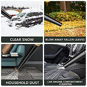 MFT Cordless Leaf Blower, 20V 4.0Ah 2-in-1 Compact Electric Leaf BlowerVacuum Cleaner Li-Ion Battery and Charger, Removable Tube, Lightweight, Suitable for Home, Garden, Garage and Car (DC401)