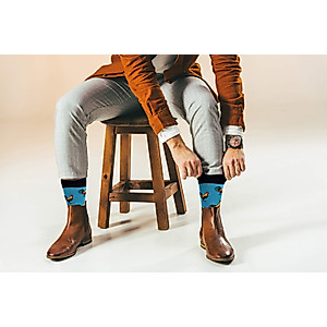 Real Sic Fun Socks for Men and Women - Cozy Cotton Dress Socks with Colorful Designs - Cool, Casual, Pet Patterned (Rooster/Cock)