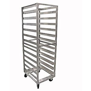 SHOPCraft 12 Pan 5" Spacing Commercial Aluminium Bun Racks, NSF Listed Heavy Duty Speed Rack for Bakery, Restaurant & Catering, 12 Tier 20.5" x 26" x 70" Speed Rack with Heavy Duty Plate Casters