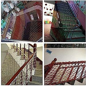 EkiDaz HXRW Rope Net Outdoor Climbing Net Safety Protective Net Colorful Climbing Cargo Net Kids Pet Protection Fence Decoration Playground Sets for Backyards (Size : 1 * 1m(3.3 * 3.3ft))