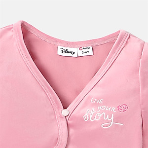Disney Girls Dress and Cardigan Sets 2PCS Toddler Girl Print Sleeveless Dress and Long Sleeve Cardigan Set Pink 2 Years