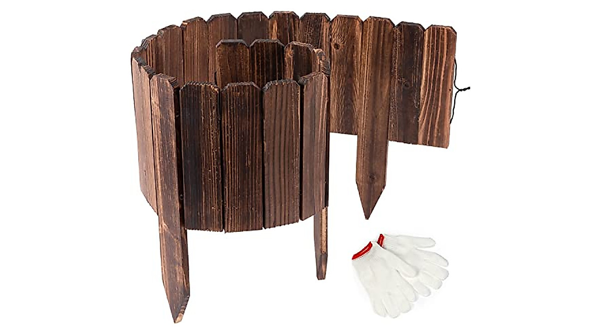 Durable Wood Garden Edging Fence | Easy Install & Decor