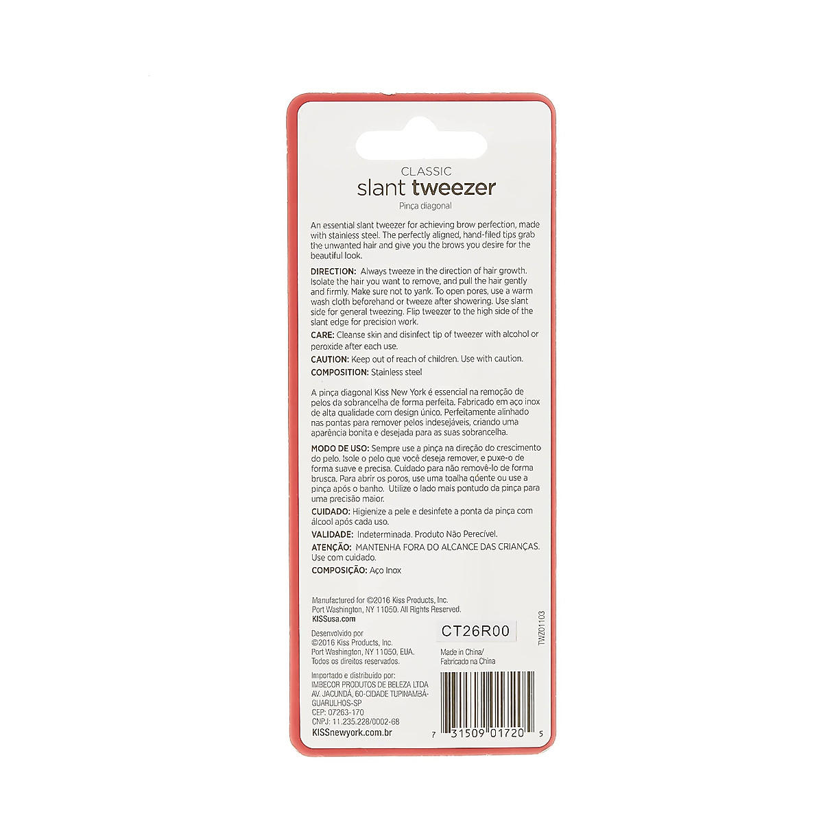 Kiss New York Tweezer Premium Precision Slant Tip TWZ01