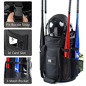 VIGERARI Baseball Bucket Bag-Baseball Coaches Bag-Expandable Softball Bucket Bag with Padded Seat-Coach Gifts-Baseball Bag for Training Equipment,Baseball Gear, Accessories-Baseball Bucket Organizer