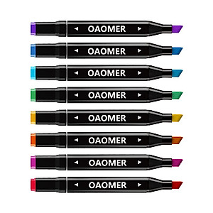 OAOMER 80 Colors Alcohol Markers Pen Set Dual Tip Markers Twin for Teens Adult Coloring Book Artist Permanent Markers Drawing Art Graphic Marker and Highlighting Illustration (Black Shell)