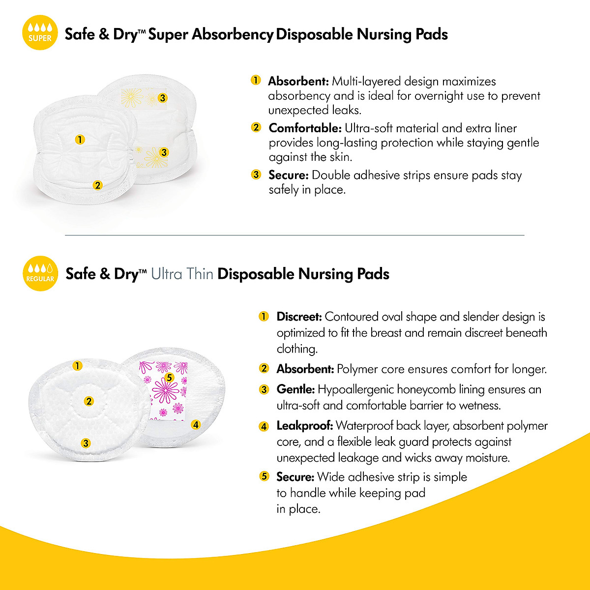 Medela New Harmony Manual Breast Pump with Flex Breast Shield and Ultra Thin Disposable Nursing Pads 120 Count, Single Hand Breastpump, Bra Pads with Leakproof Design, Contoured for Optimal Fit