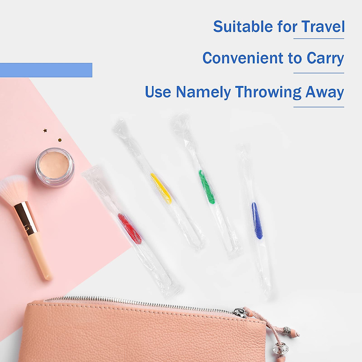 Honeydak 200 Pieces Disposable Toothbrushes Individually Wrapped Toothbrushes Multicolor Soft Bristle Medium Manual Travel Toothbrushes for Hotel Toiletries