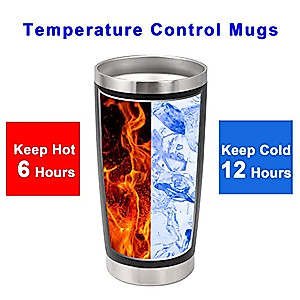 Wotermly Travel Coffee Mugs with Lid, Blue Insulated Coffee Mugs, Reusable Temperature Control Coffee Cups Tumblers, 20oz Stainless Steel Double Wall Vacuum Coffee Travel Mug, 1 Blue