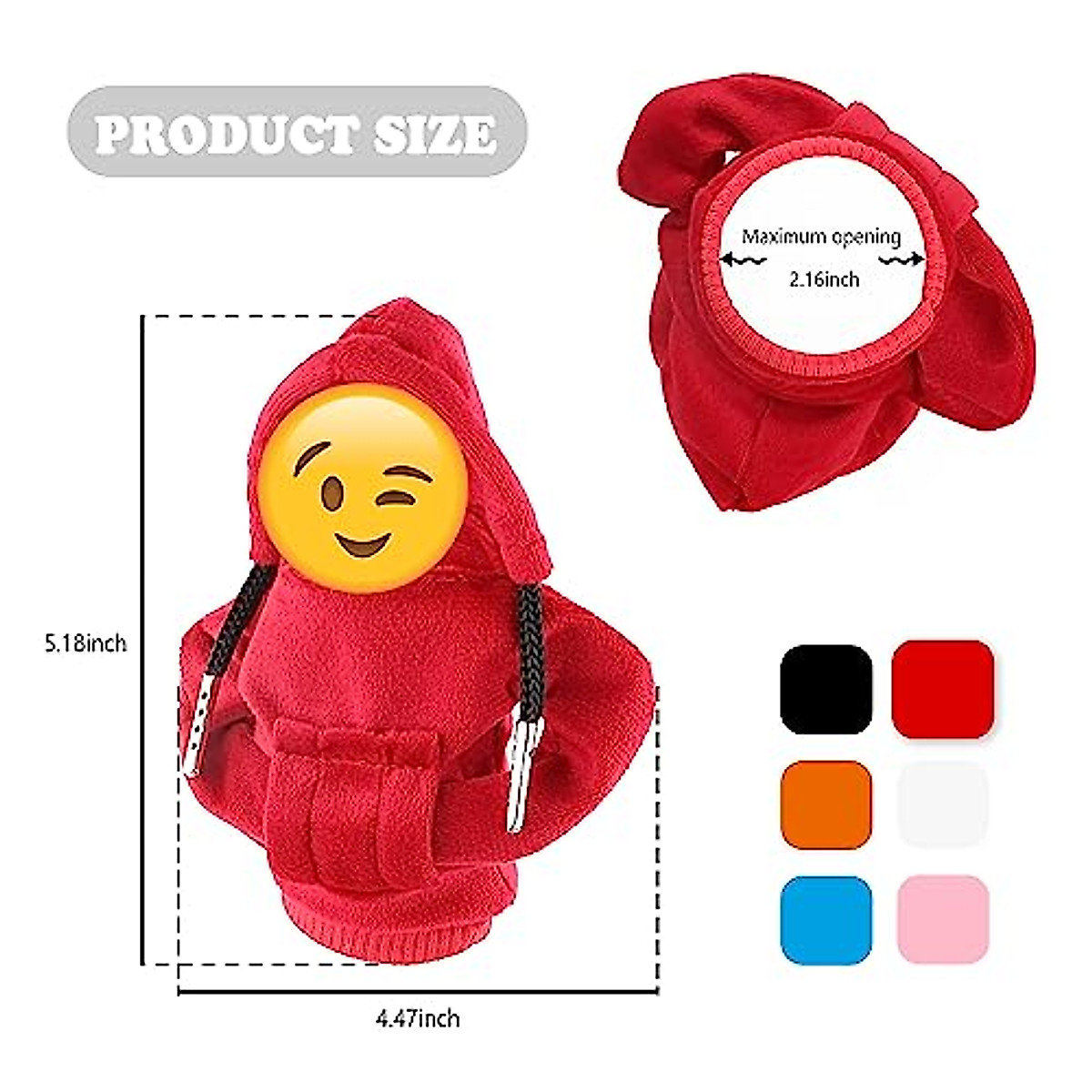 OFBAND Gear Shift Knob Cover,Automotive Interior Accessories Shift Knobs Fashionable Hooded Shirt Car Shifter Knobs Cover Trim,Universal fit Shift knob Cover Car Interior Decor Accessories(Red)