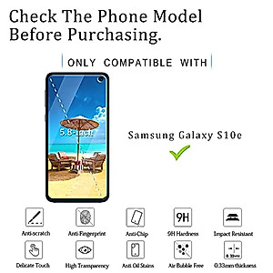 KATIN [2-Pack] For Samsung Galaxy S10e Tempered Glass Screen Protector Anti Scratch, Bubble Free, 9H Hardness, Case Friendly