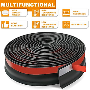 Universal Garage Door Threshold Seals Bottom Rubber Replacement, weatherproofing Garage Door Weather Stripping with Nails (32.8ft)