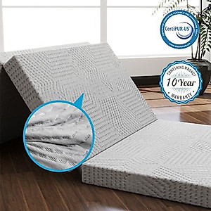 Folding Mattress Single Size with Storage Bag, 4 inch Trifold Mattress with Breathable & Washable Cover Portable Foldable Mattress for Traveling, Camping, Guests, 75" L x 35" W